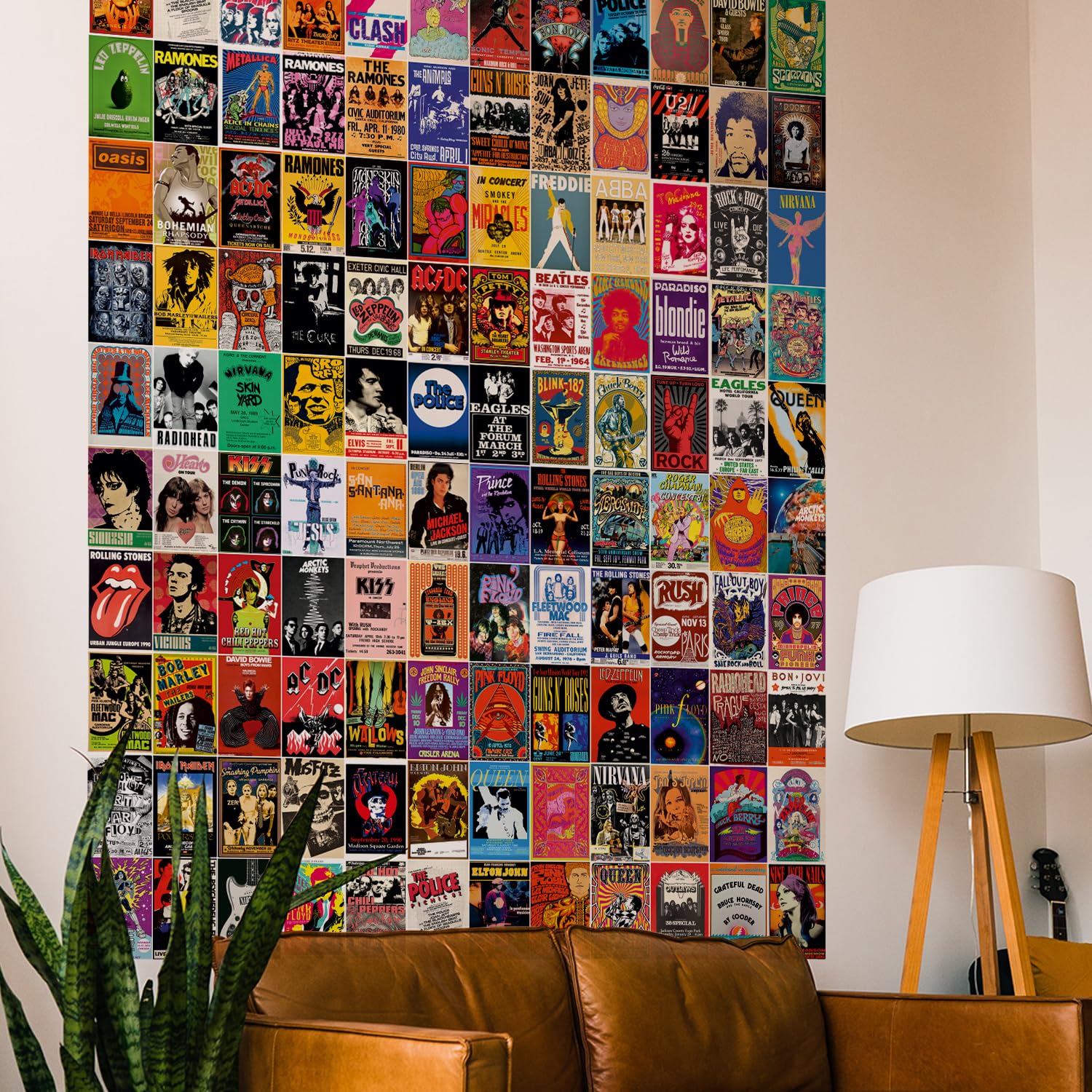 Rock Band Posters Set of 120 Small Wall Poster Set Wall Collage for Ho ...