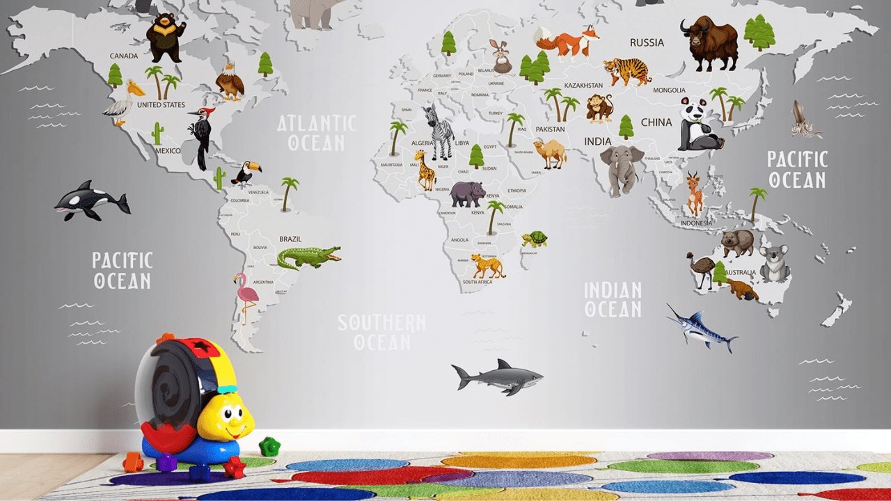 Spark Curiosity with a World Map Mural in Your Kid's Room – Paper Plane ...