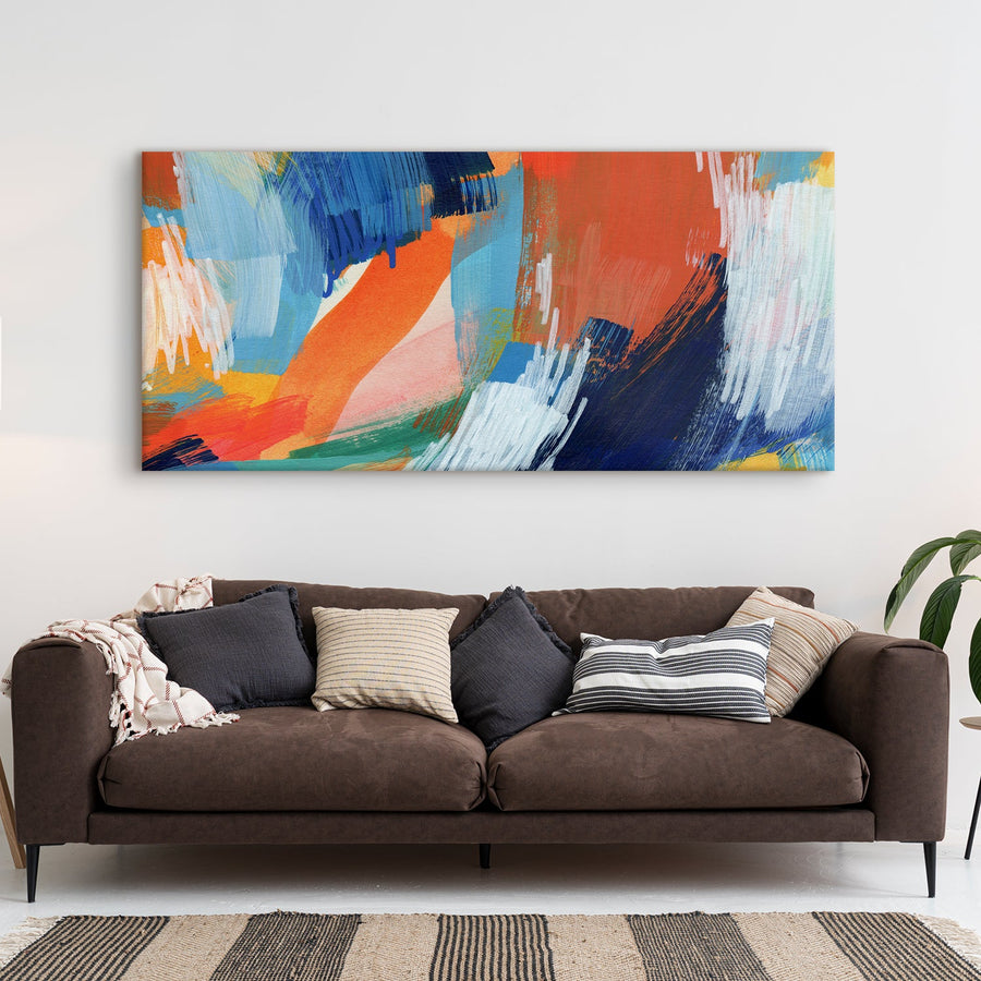 Elevate Allure with Framed Abstract Canvas Painting – Paper Plane Design