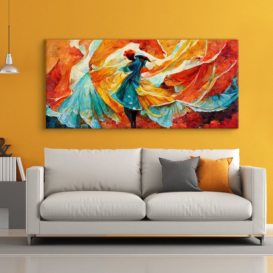 Elevate Allure with Framed Abstract Canvas Painting – Paper Plane Design