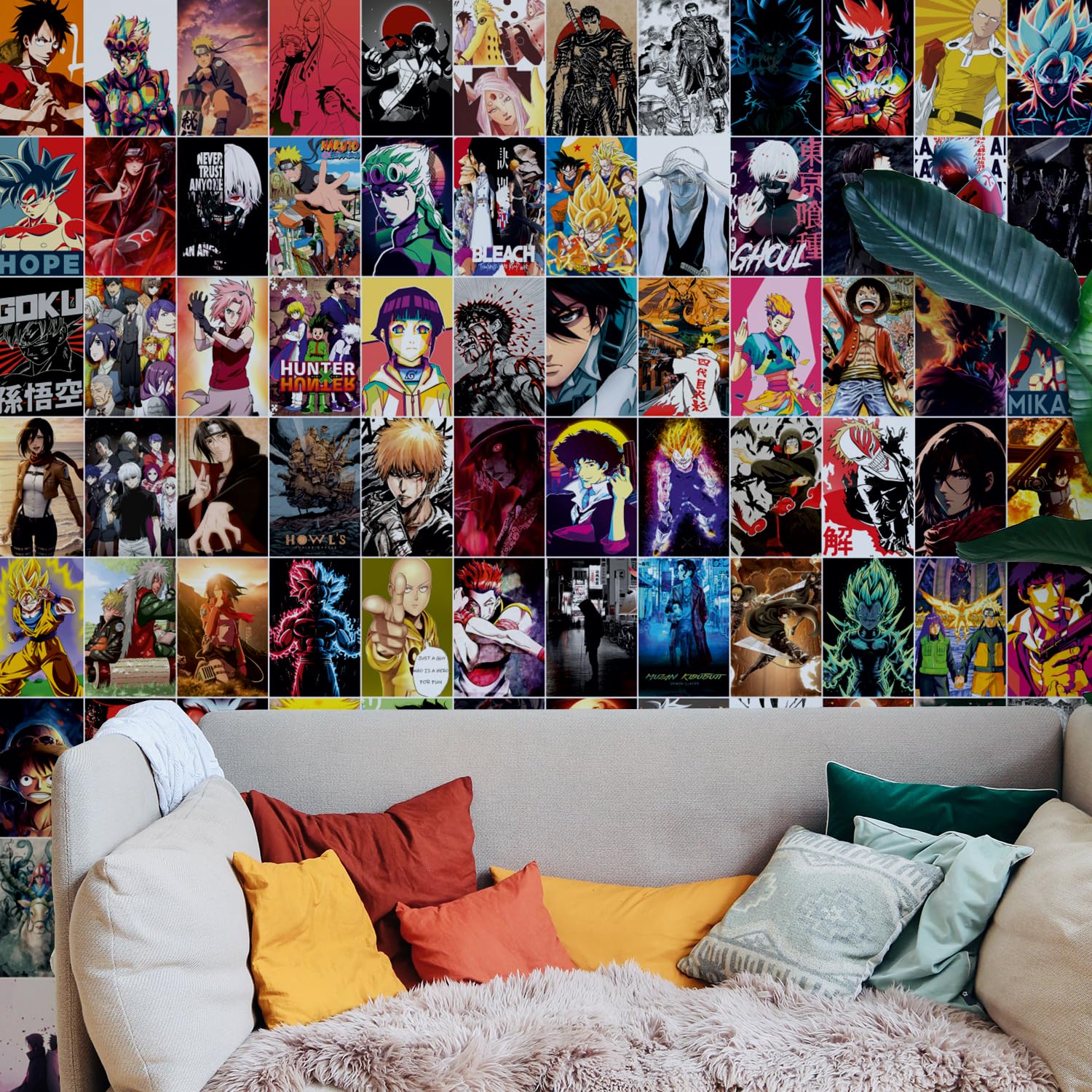 Anime Posters Set of 120 Small Wall Poster Set Wall Collage for Home D ...