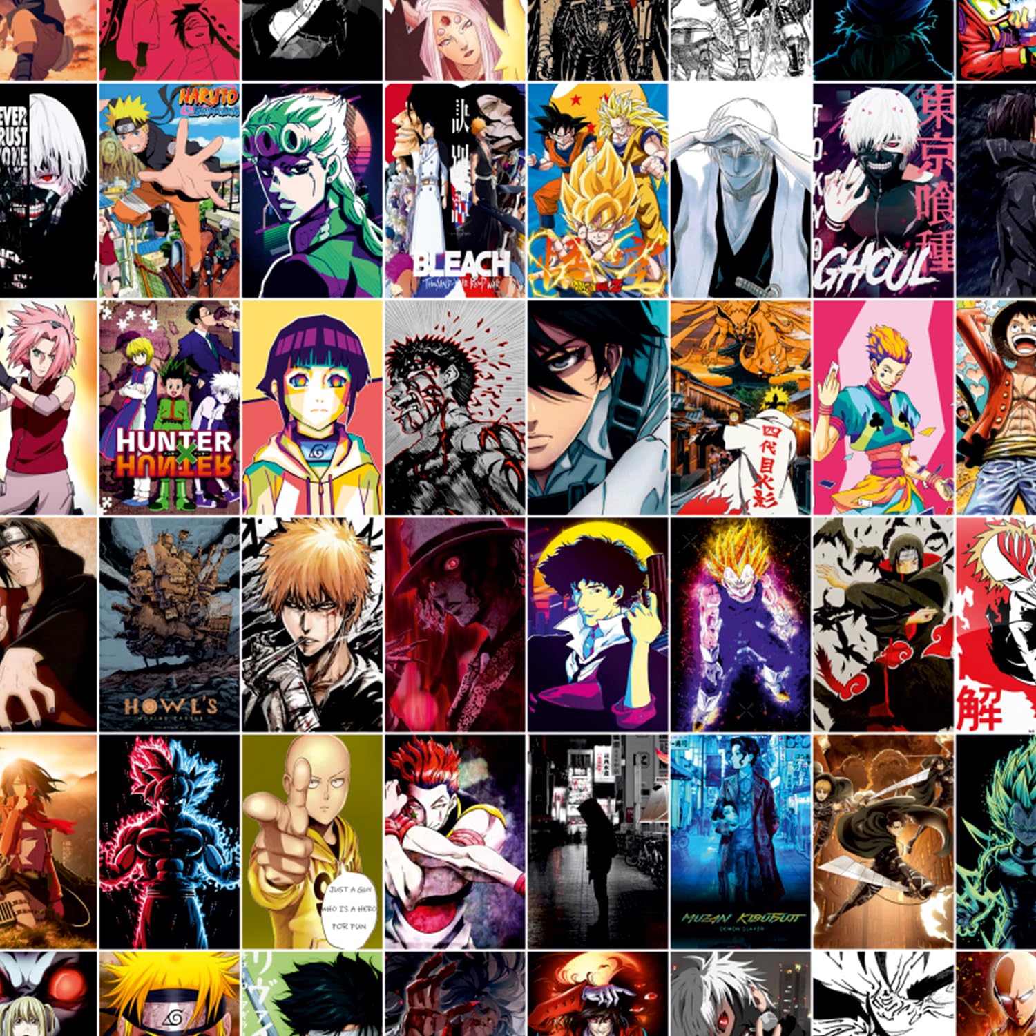 Anime Posters Set of 120 Small Wall Poster Set Wall Collage for Home D ...