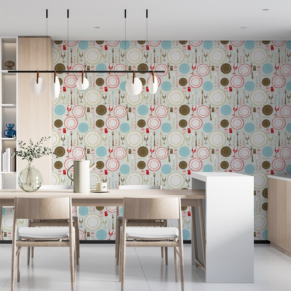 Coffee and cake Multicolor Background kitchen wallpaper – Paper Plane ...