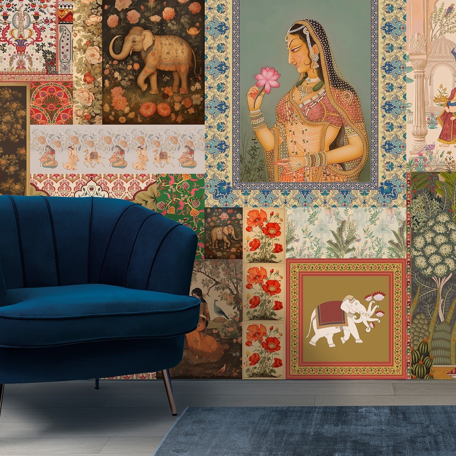 Customized Ethnic Mughal Theme Wallpaper Murals For Home, Hotel and Ca ...