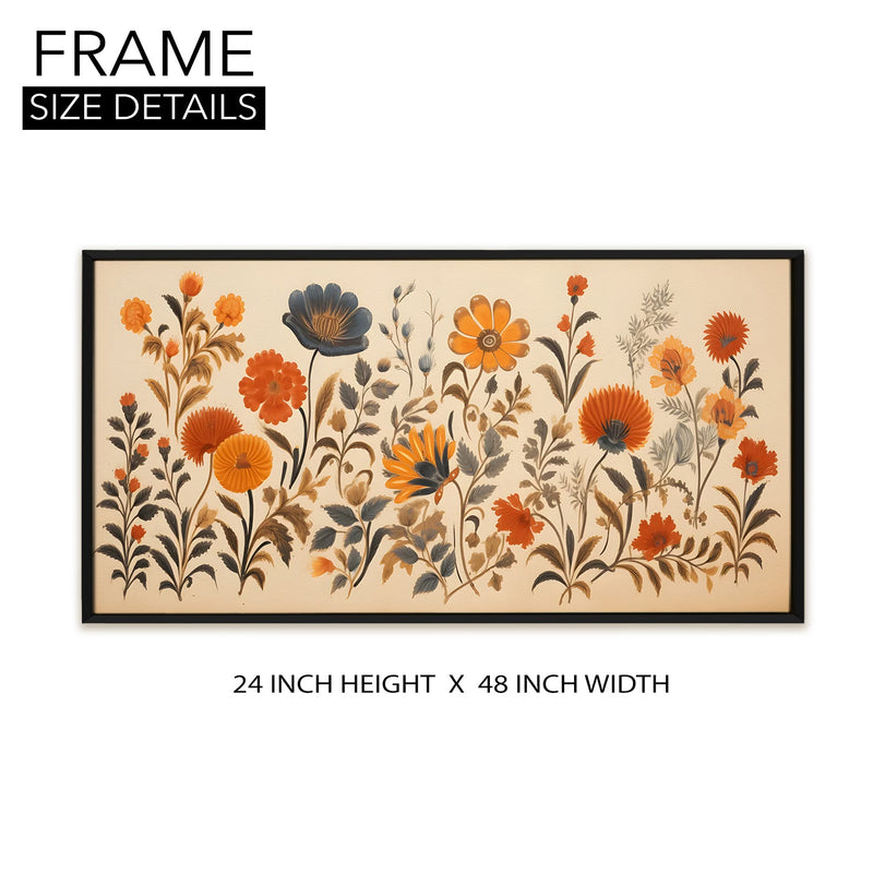 Elevate Ambiance with Floral Abstract Canvas Painting Framed – Paper ...