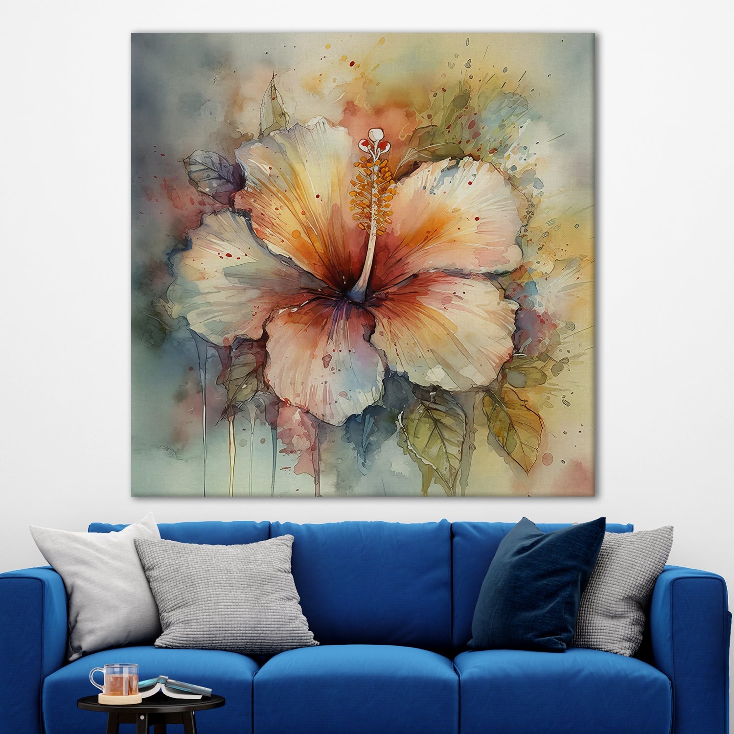 Elevate Ambiance with Floral Abstract Canvas Painting Framed – Paper ...