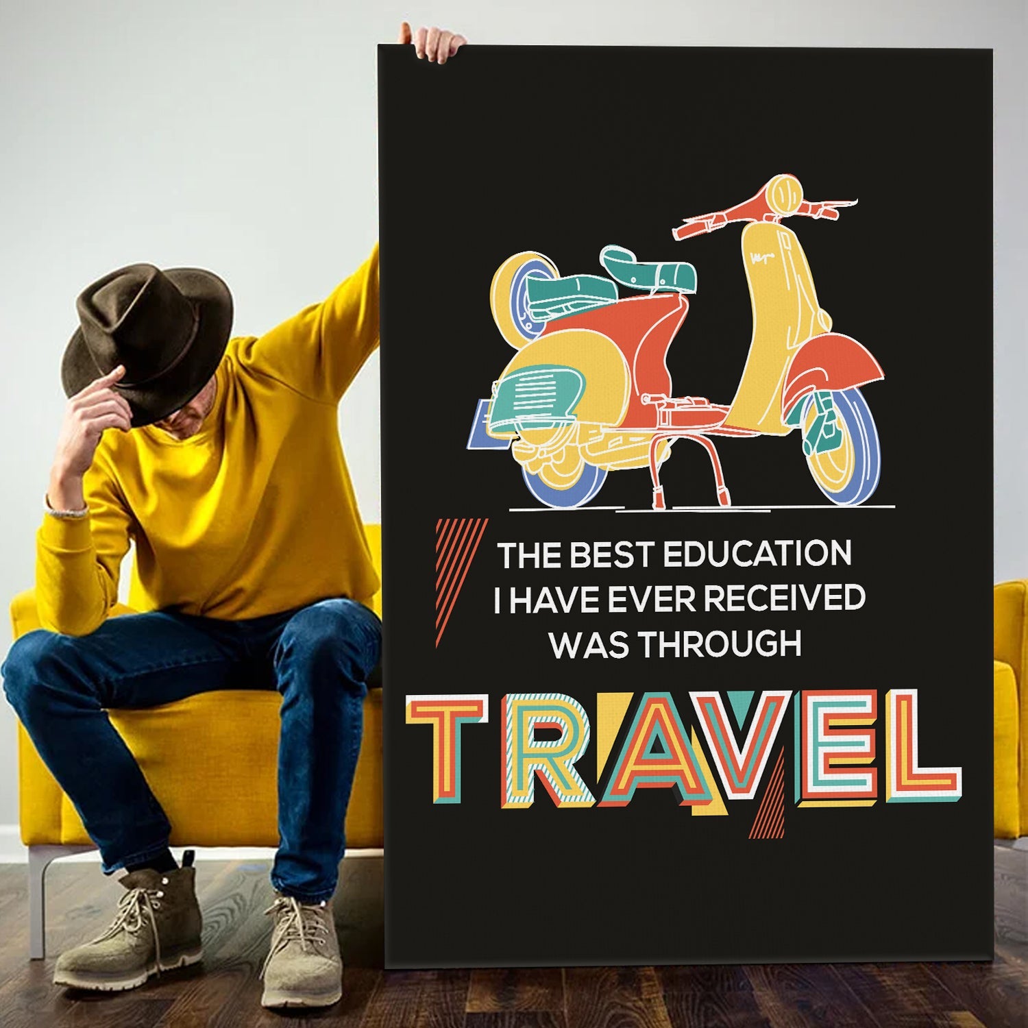 Ignite Inspiration with Our Motivational Framed Poster – Paper Plane Design