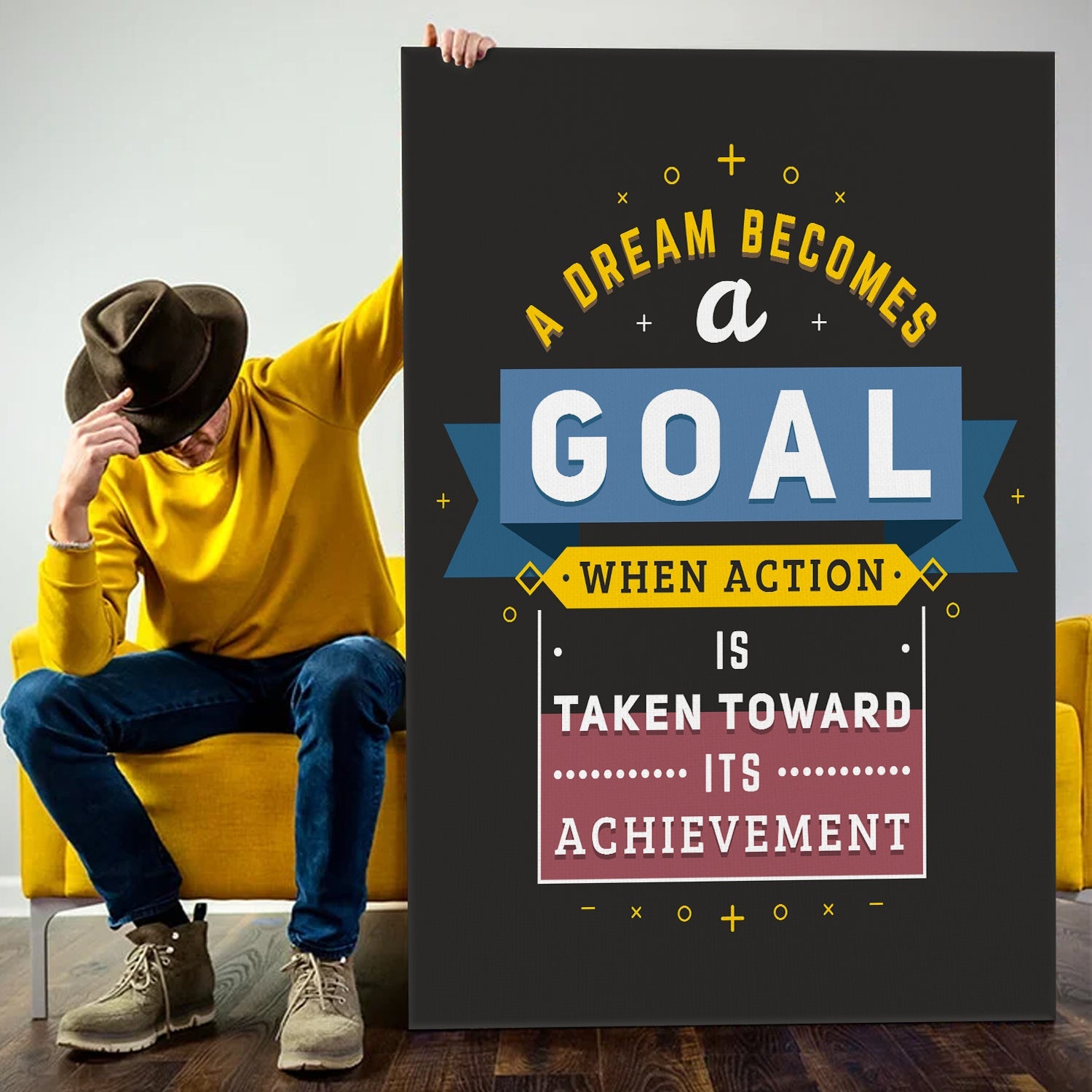 Ignite Inspiration with Our Motivational Framed Poster – Paper Plane Design