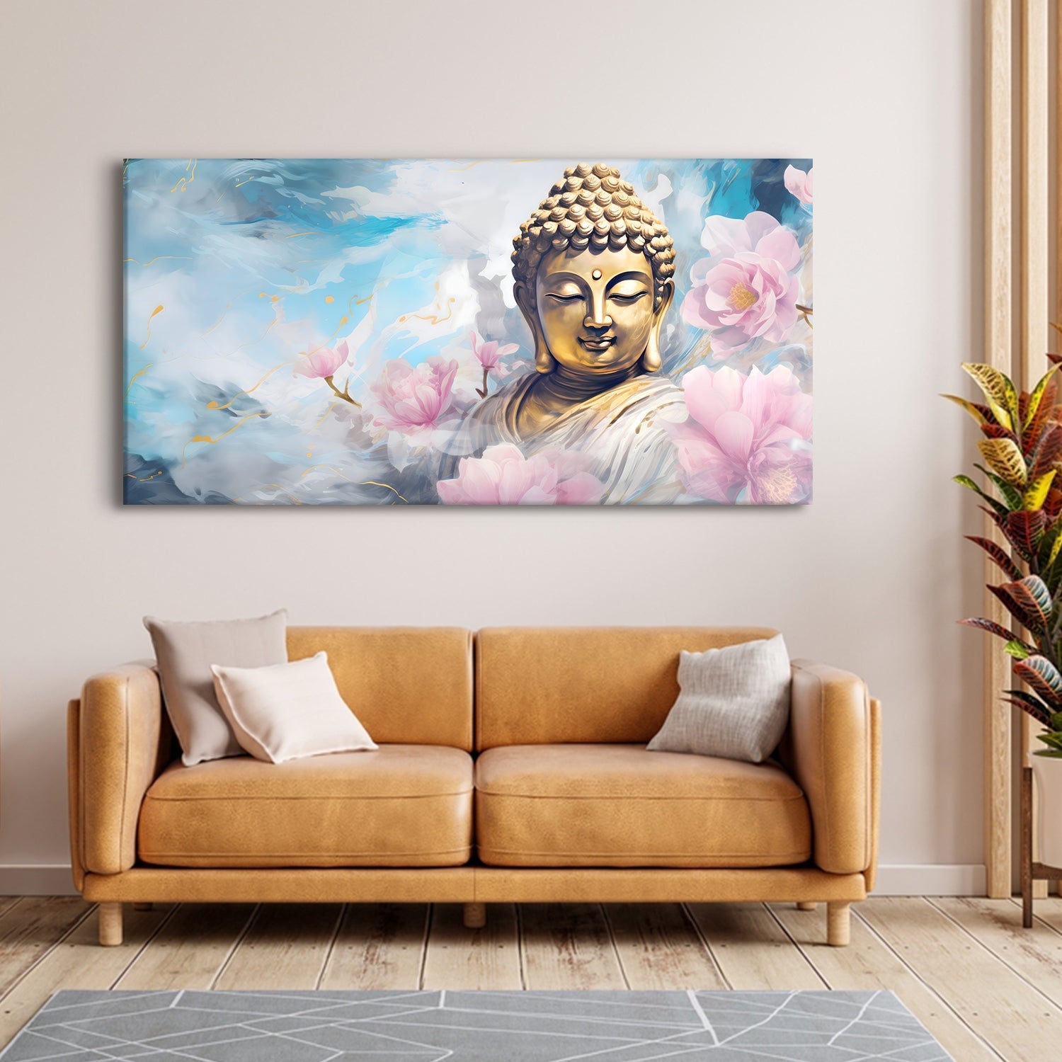 Serene Retreat: Lord Buddha Wall Art Paintings for Bedroom Decor ...