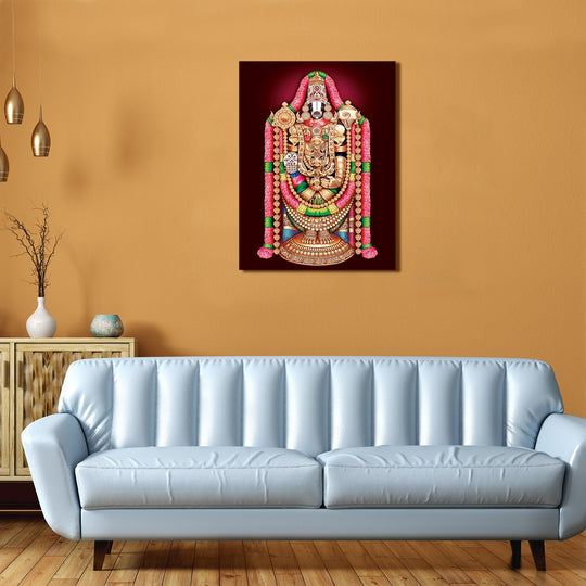 Balaji Venkateswara Canvas Painting Frame | Divine Grace and Serenity ...