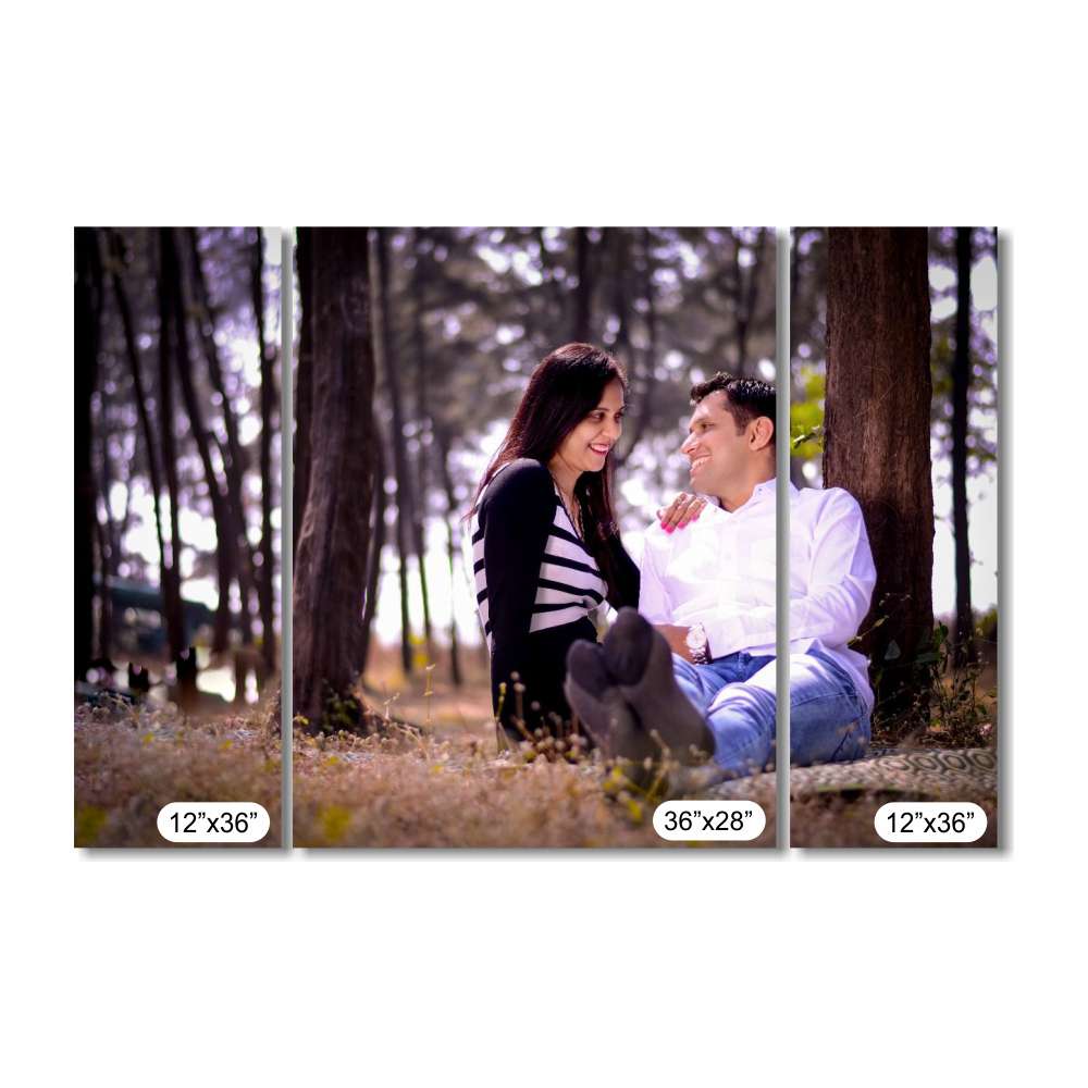Personalized 3 Panel Canvas Split Wall Art Framed For Living Room ...