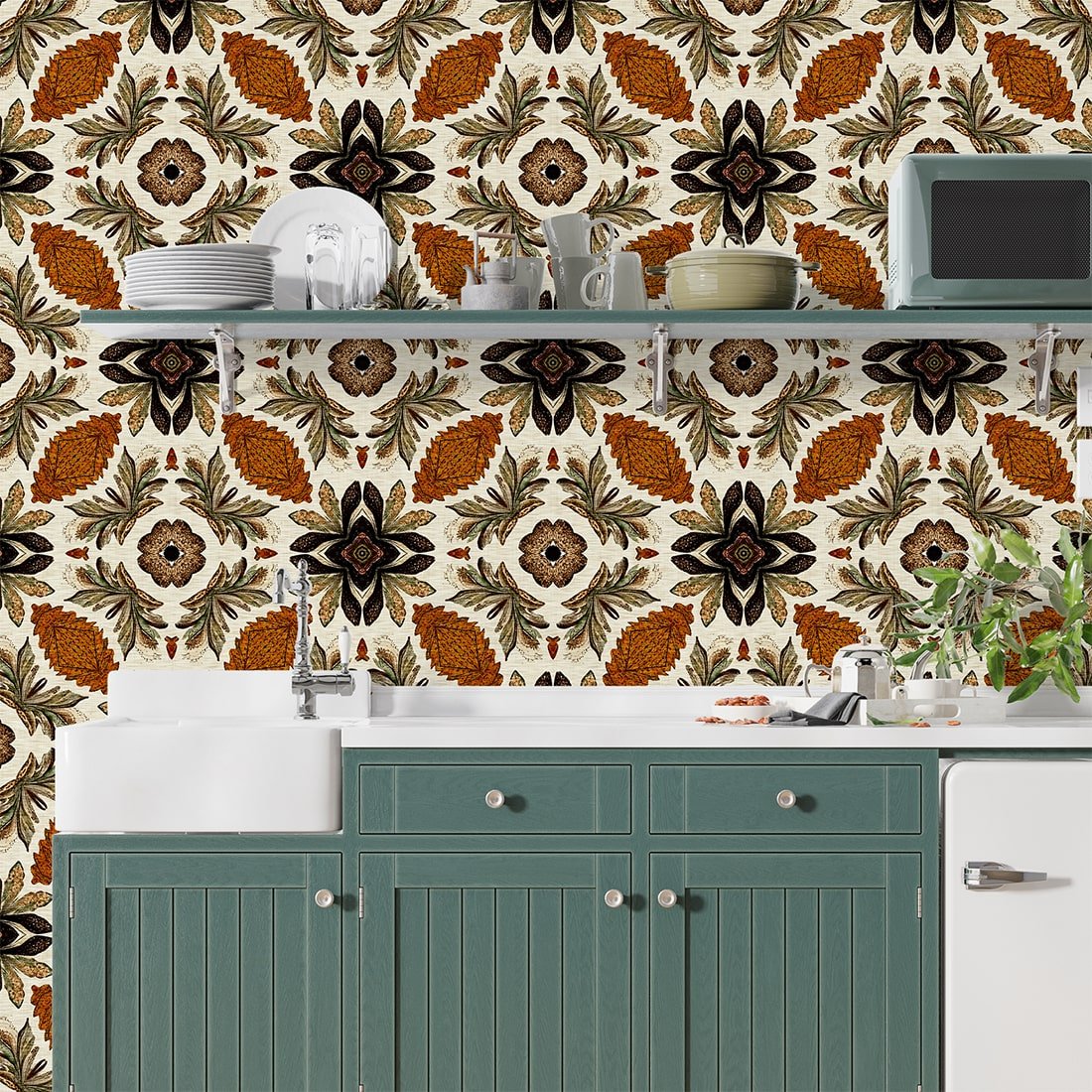 Self Adhesive Floral multicolor kitchen Wallpaper – Paper Plane Design