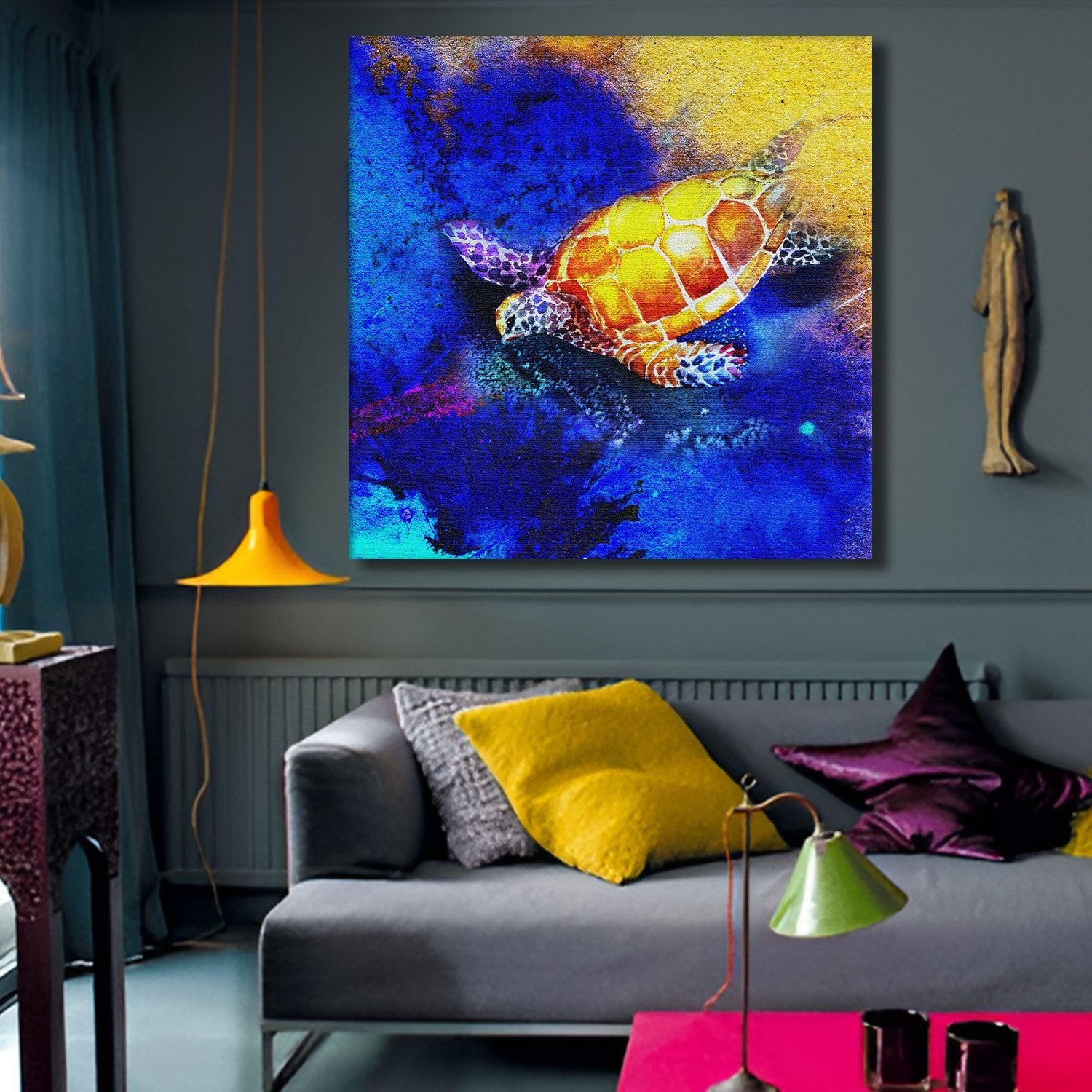 Turtle Vastu Canvas Painting: Positive Energy and Tranquility – Paper ...