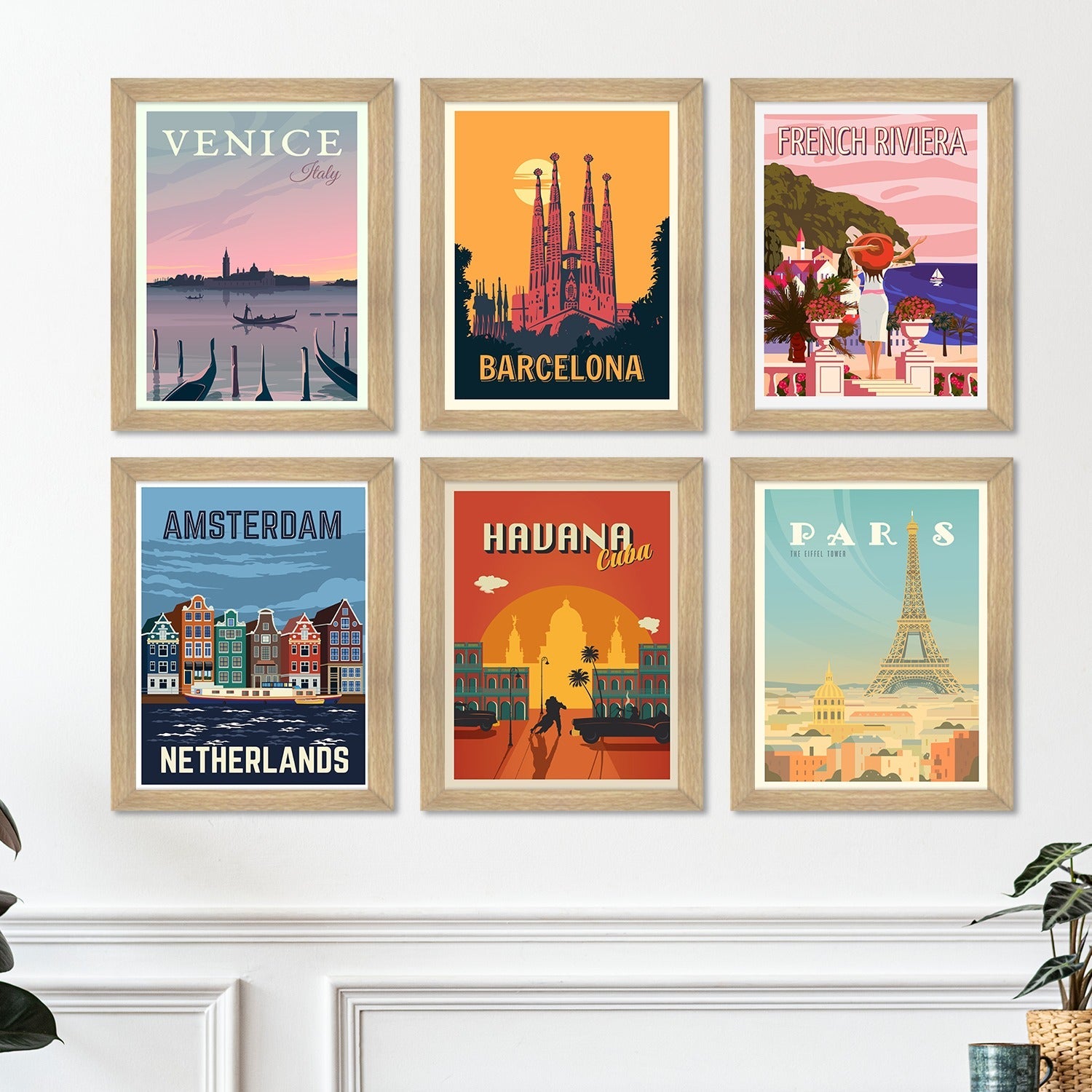 Vintage Travel Art Paintings – Elegant European Destination Décor ...